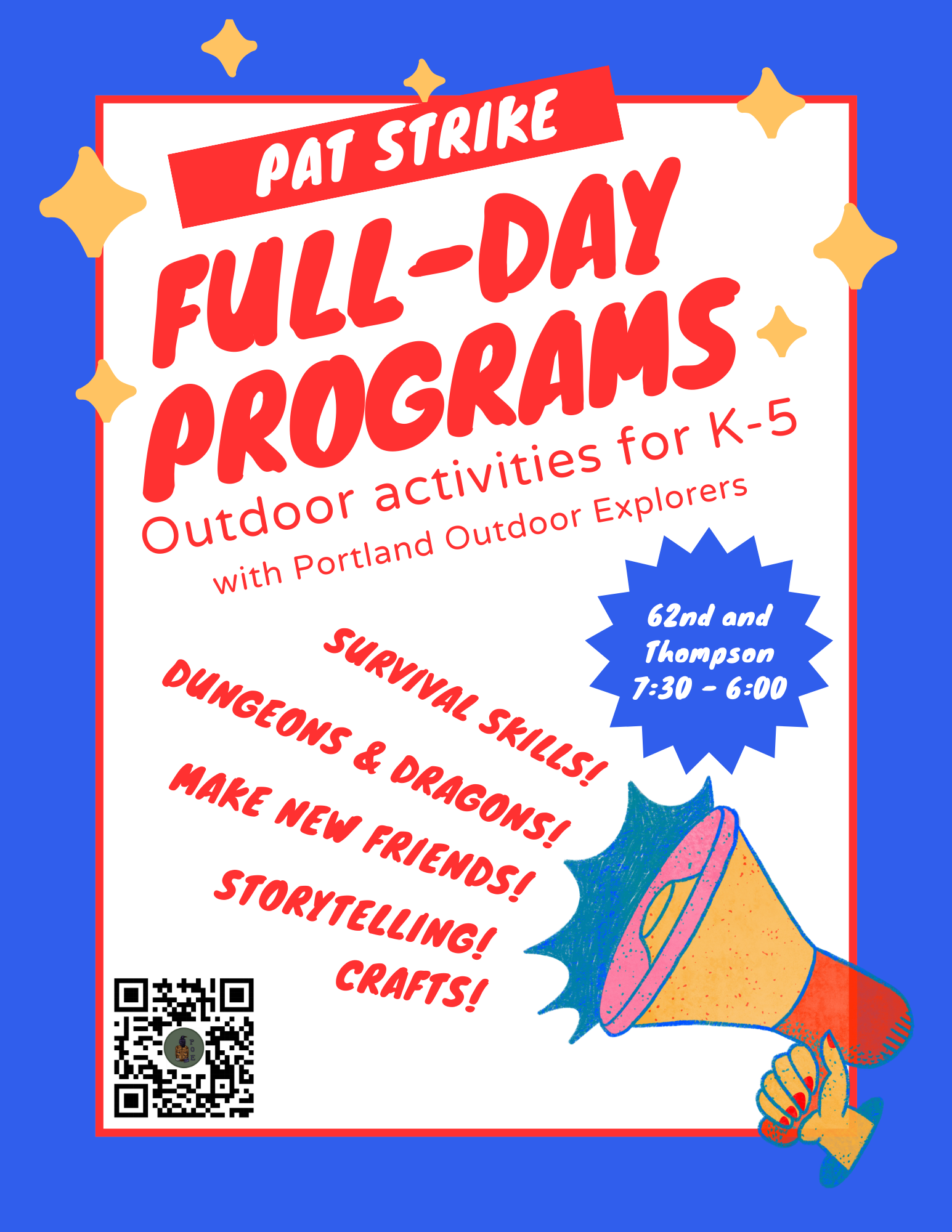 Full-Day Programming for PAT Strike – Portland Outdoor Explorers